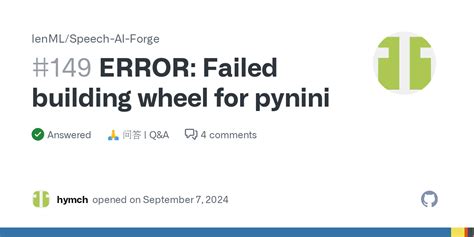 error failed building wheel for pynini · lenml speech ai forge