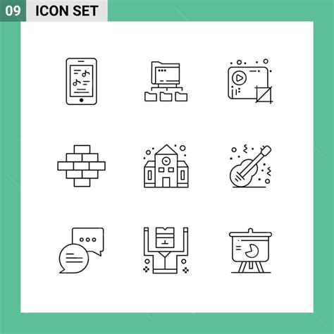 Education Set Vector Design Images Pictogram Set Of Simple Outlines Of Education Security