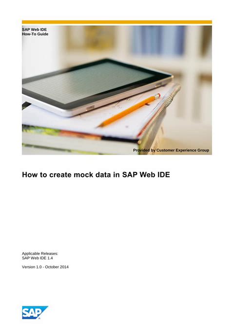 PDF How To Create Mock Data In SAP Web IDE Running The App With Mock Data To Do This Right