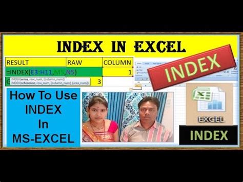 INDEX In Ms Excel INDEX FORMULA IN MS EXCEL HOW TO APPLY INDEX TOOL IN MS EXCEL INDEX YouTube