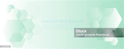 Geometric Abstract Background With Green Hexagons Structure Molecule