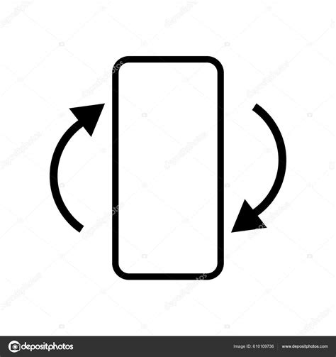Rotate Smart Phone Device Rotation Icon Vector Isolated White