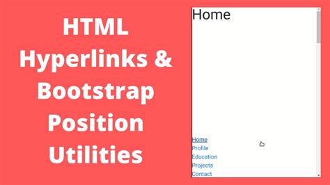 html hyperlinks and bootstrap position utilities ccbp responsive web design coding test 3