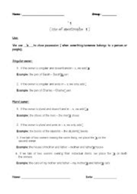 Apostrophes Worksheets