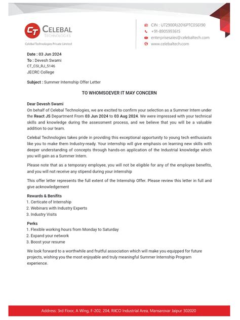 Devesh Swami On Linkedin Internship React Celebaltechnologies Grateful
