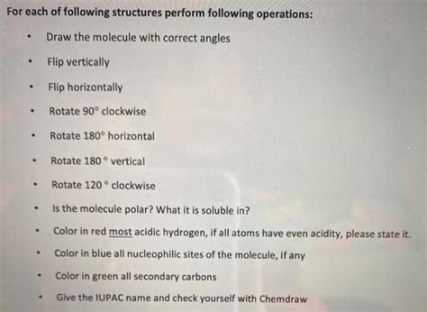 Solved For Each Of Following Structures Perform Following