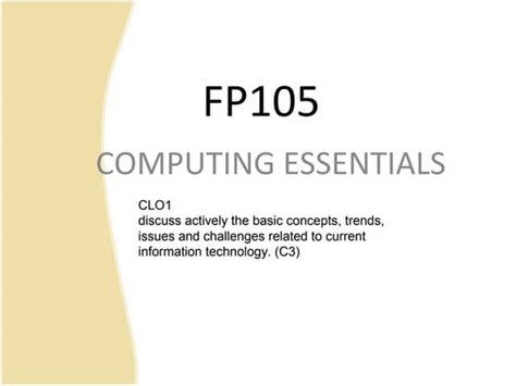Information System Concepts Ict 101 Pptx