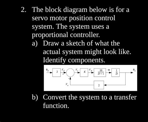 Solved 2 The Block Diagram Below Is For A Servo Motor Chegg Com