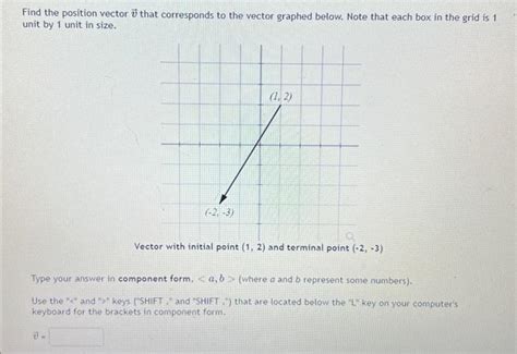 Solved Find The Position Vector V That Corresponds To The Chegg Com