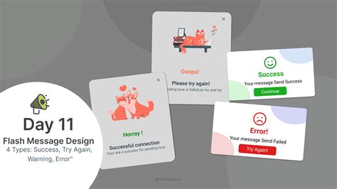 Day 11 Flash Message Cards Success Error And More Figma