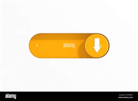 Yellow Toggle Switch Slider With Arrow Down Icon On A White Background