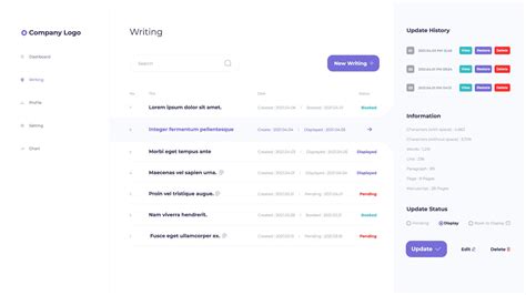creative writing ui design template