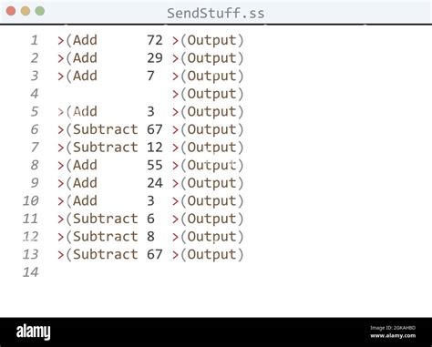 sendstuff language hello world program sample in editor window