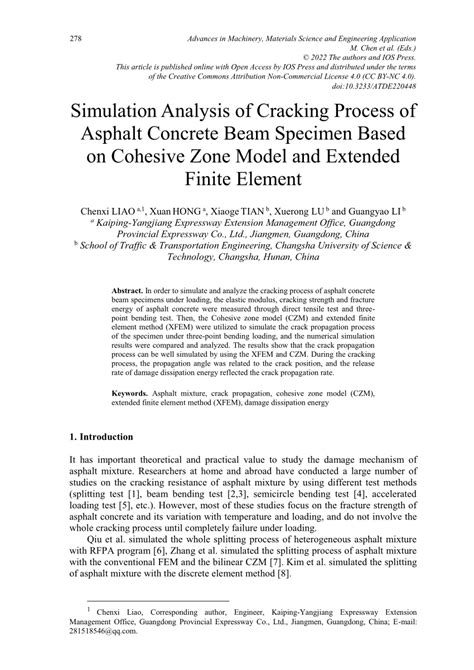 Pdf Simulation Analysis Of Cracking Process Of Asphalt Concrete Beam Specimen Based On
