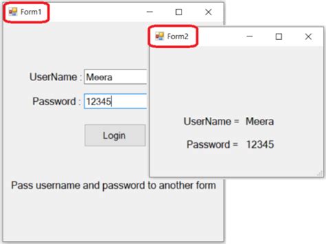 Pass Data From One Form To Another Form In Windows Application