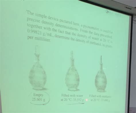 Solved The Simple Device Pictured Here A Pycnometer Is Chegg Com