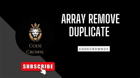 Remove Duplicate Numbers From Array In C Easy Tutorial Youtube