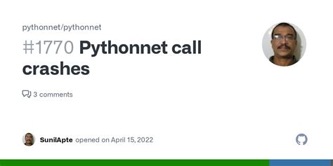 Pythonnet Call Crashes · Issue 1770 · Pythonnetpythonnet · Github