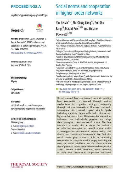 Social Norms And Cooperation In Higher Order Networks Request Pdf