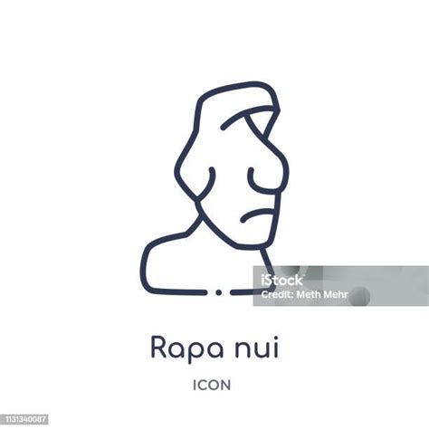 건물 개요 컬렉션에서 선형 라파 누이 아이콘 얇은 라인 라파 누이 벡터 흰색 배경에 고립입니다 라파 누이 트 렌 디 일러스트레이션 고대의에 대한 스톡 벡터 아트 및 기타