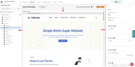 Working With Live Preview Editor Nimvio Guide