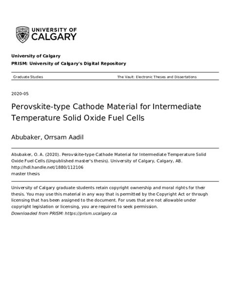 Pdf Perovskite Type Cathode Material For Intermediate Temperature Solid Oxide Fuel Cells