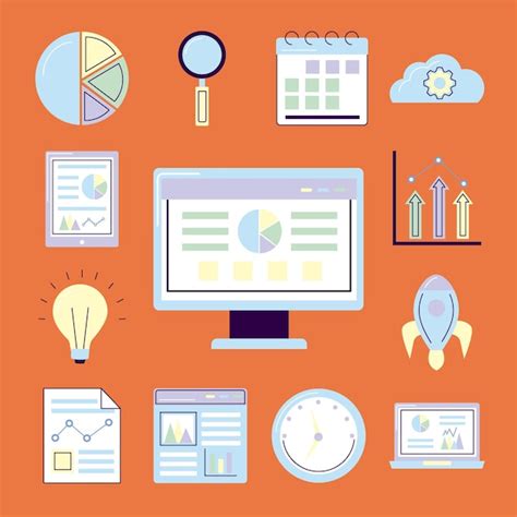 Premium Vector Computer And Analytics Icons