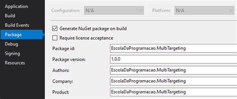 criando pacotes nuget multi targeting escola da programação