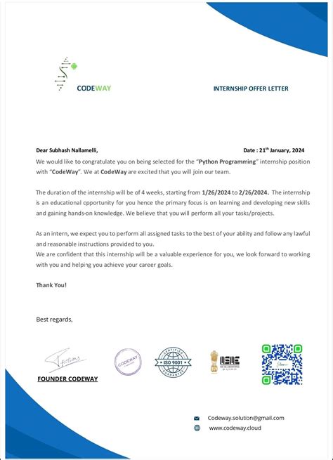 Subhash Nallamelli On Linkedin Codeway Intern Python Codewaysolutions