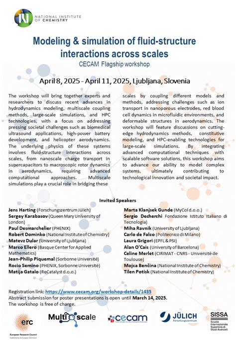 Cecam Workshop Modeling And Simulation Of Fluid Structure Interactions