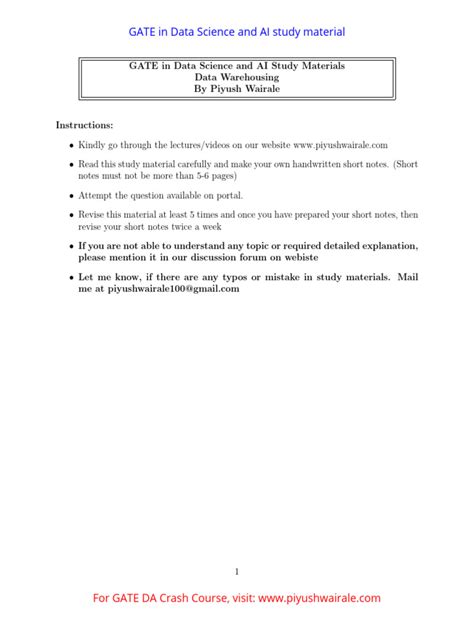 Gate Da Data Warehousing Pdf Data Management Information Retrieval