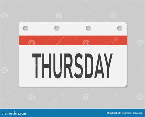 Template Icon Page Calendar Day Of Week Thursday Stock Vector