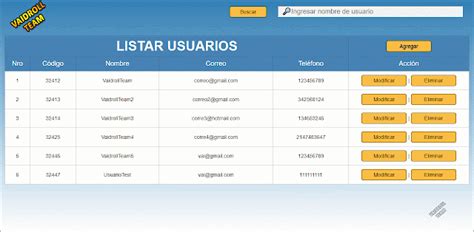 Vaidrollteam Crud BÁsico De Usuarios En Php Mysql Html Y Css
