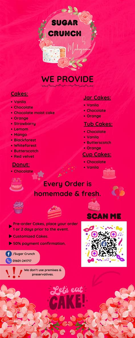 X Banner Design For Mahajamin Hasans Cake Shop Sugar Crunch Md Rasel Hossain