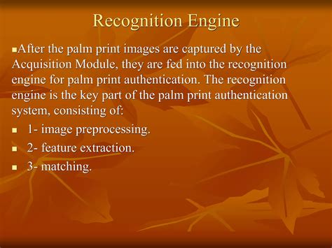pattern recognition palm print authentication system pptx operating systems computer