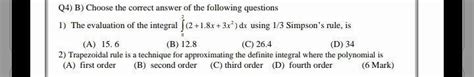 solved q4 b choose the correct answer of the following
