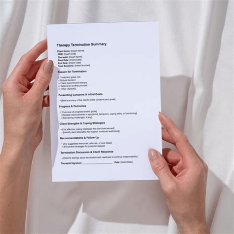 Therapy Termination Summary Template Download Therapist Discharge Summary Counseling Notes