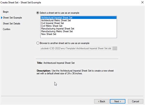 where to set default sheet set for plan production tools in civil 3d