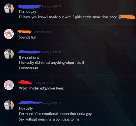 Joins A New Discord Server Calls People Gay And Starts Boasting About How Sex Means Nothing To