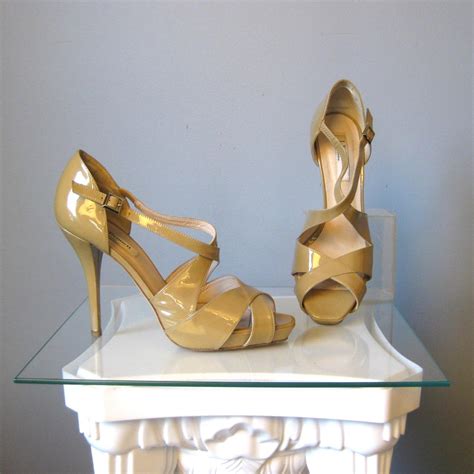 Lk Bennett Sandals Nude Patent Leather Strappy High Depop