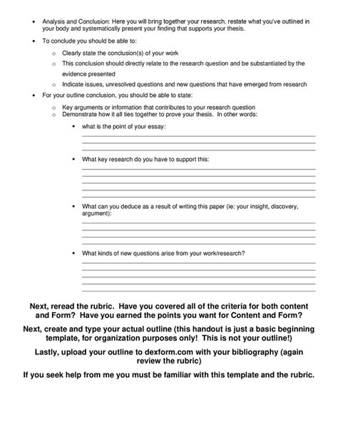 Extended Essay Skeleton Outline Template In Word And Pdf Formats Page