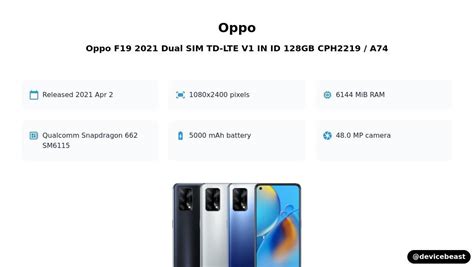 Oppo F19 2021 Dual Sim Td Lte V1 In Id 128gb Cph2219 A74 Full Device