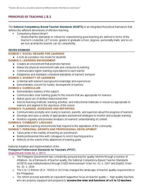 principles of teaching notes pdf teaching method learning