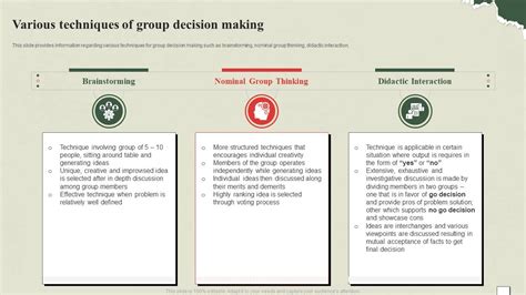 Understanding And Managing Life Various Techniques Of Group Decision