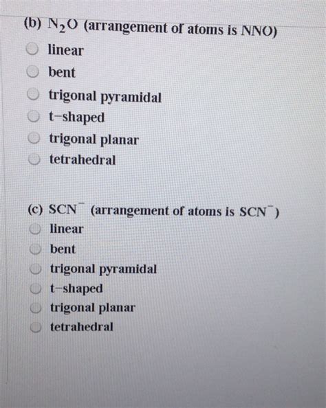 Solved Be Sure To Answer All Parts Predict The Geometry Of Chegg