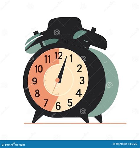 Retro Alarm Clock Icon In Flat Style Alarm Clock Vector Illustration