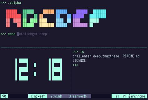 GitHub Challenger Deep Theme Tmux Tmux Theme