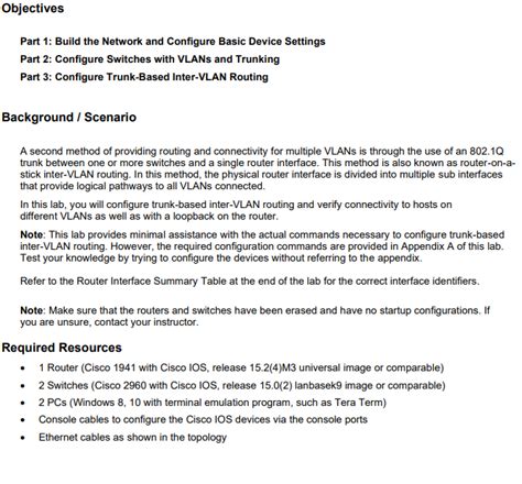 Solved Configuring Q Trunk Based Inter VLAN Routing Chegg