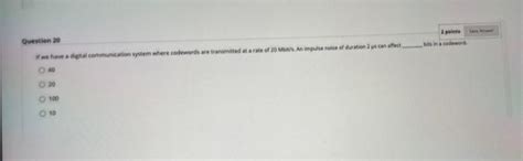 Solved Question 21 7 Bit Hamming Codeword 1010001 Is