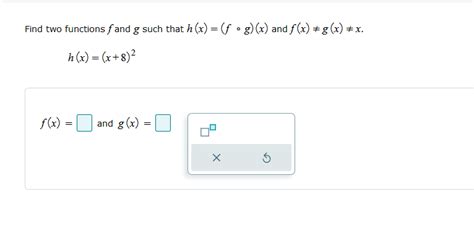 solved find two functions fand g such that h x f °
